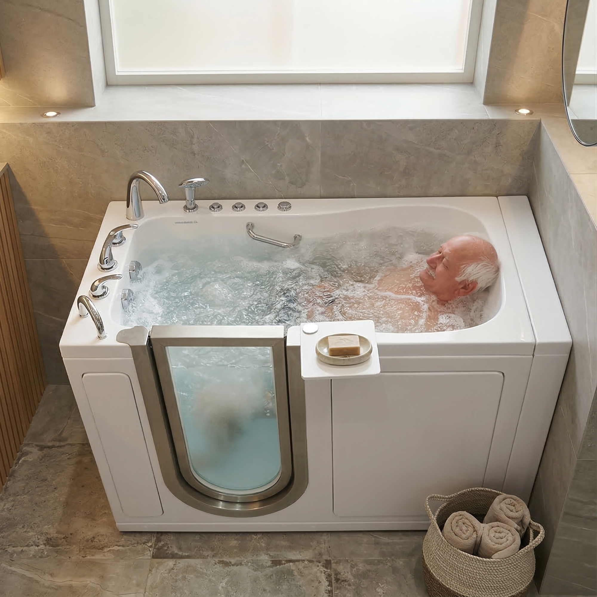 Deluxe Stainless Steel Door Walk-In Tub | Ella's Bubbles